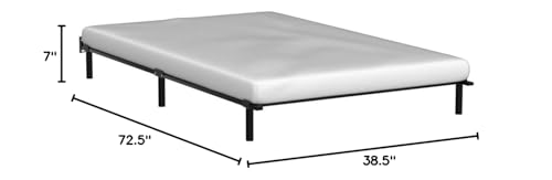 ZINUS Paige Compack 7 Inch Heavy Duty Bed Frame, for Box Spring and Mattress Sets, Twin, Black