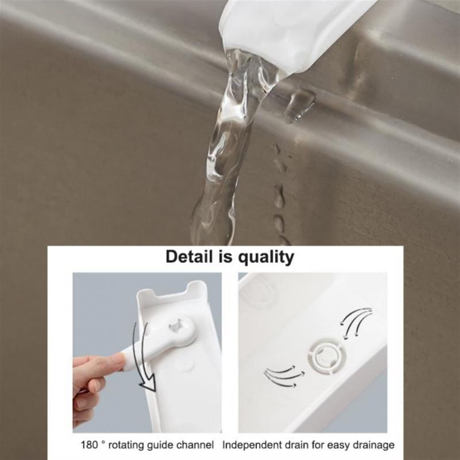 GRFIT Trash can Kitchen Drain Trash Can Kitchen Waste Bin Countertop Garbage Cans Recycle Rubbish Bin Dry Wet Separation Storage Bucket Kitchen Trash Can