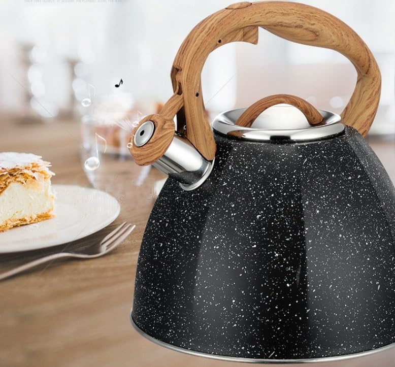 Tea Kettle Stovetop Whistling Teapot 3L Whistling Tea Kettle Stainless Steel Stovetop Teapot Whistle Kettle With Heat Resistant Handle Whistle Kettle Stove Top Kettle (Color : Red, Size : 22 * 25cm)