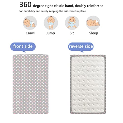 Pastel Themed Fitted Crib Sheet,Standard Crib Mattress Fitted Sheet Soft & Stretchy Fitted Crib Sheet-Baby Crib Sheets for Girl or Boy,28β x52β,Taupe Pink