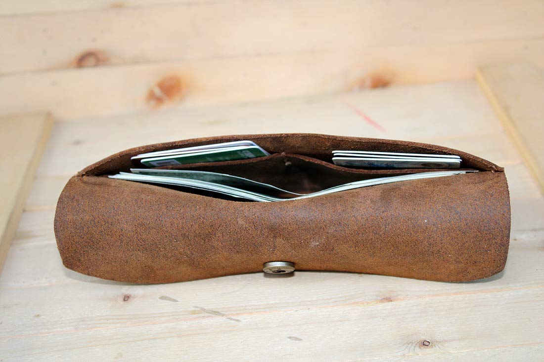 Handmade High Quality Retro Leather Multi-function Envelope Mobile Phone Card Holder Wallet