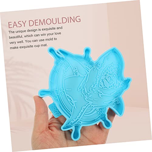 UPKOCH 2pcs Shark Coaster Mold Resin Tray Silicone Tool Tray Crystal Coasters Silicone Cup Mat Marine Fishes Cup Mat Molds Silicone Epoxy Coaster Epoxy Mold Coaster Resin Molds Non Stick