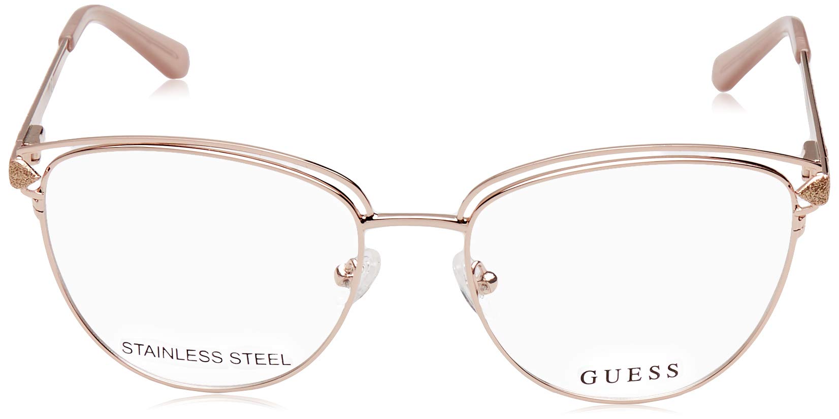 Guess GU2685 Eyeglass Frames - Shiny Rose Gold Frame, Shiny Rose Gold Lenses, 53 mm GU268553028