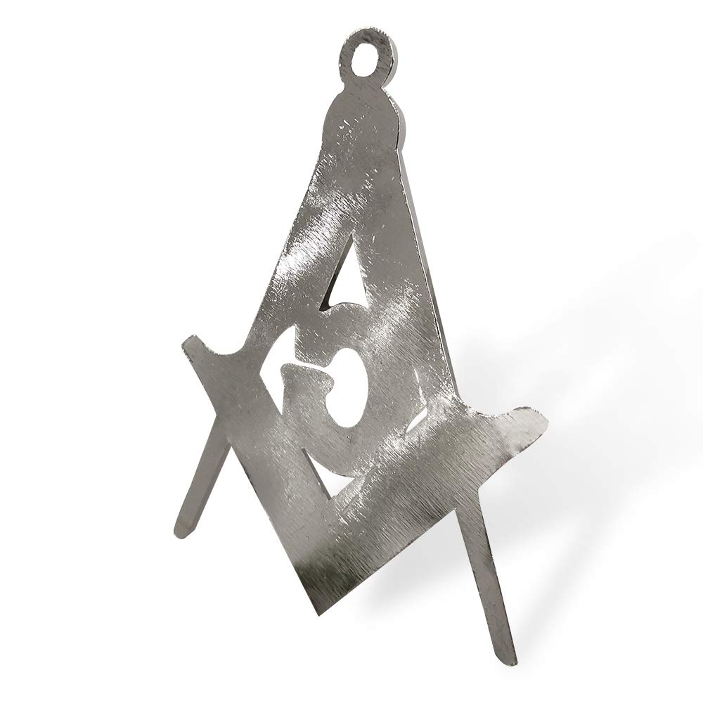 Imasoner Masonic Collar Jewel with Square & Compass Symbol Large Freemason Jewel Pendent Silver Plated