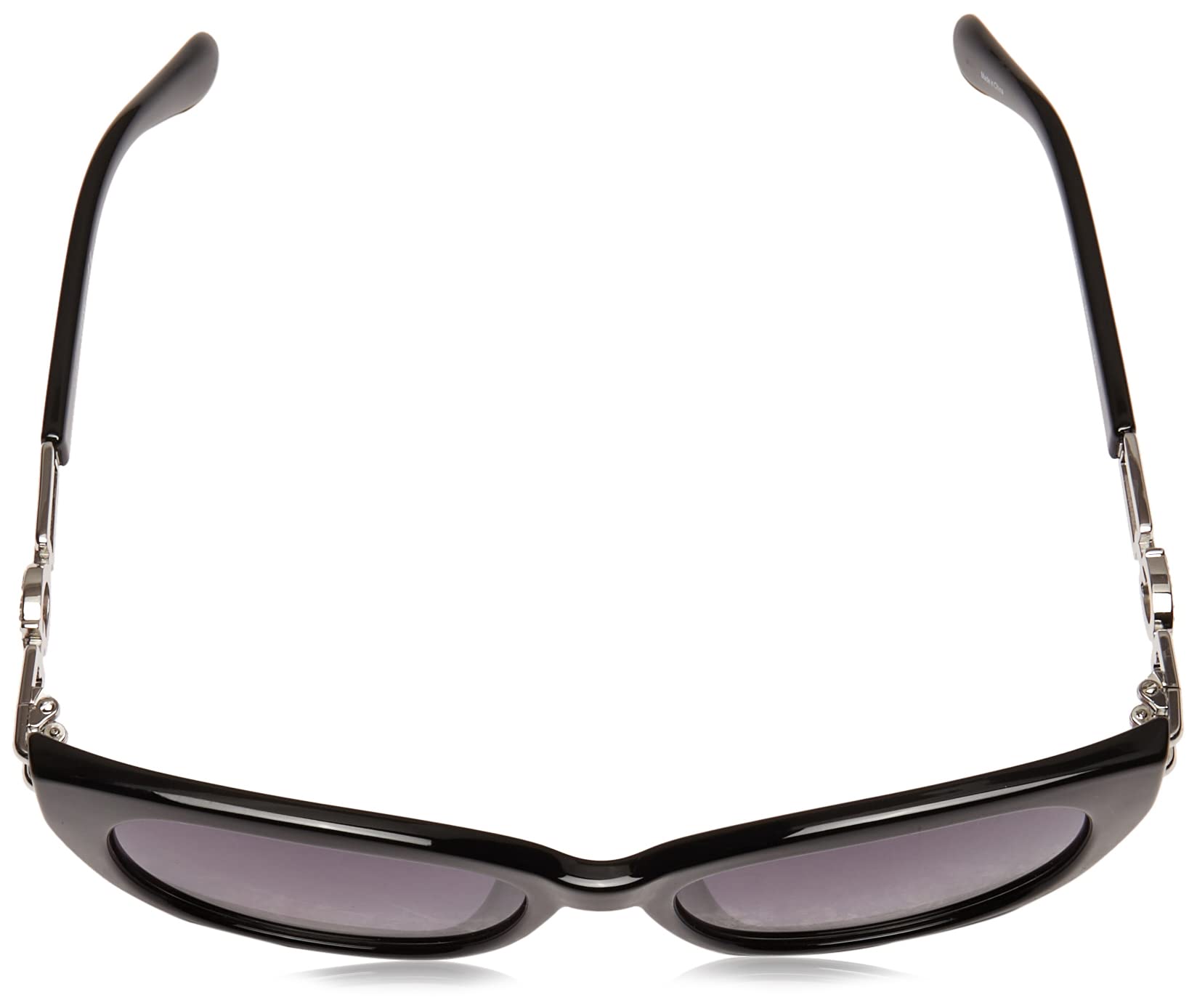 GUESS Women's Gu7562 Square Sunglasses, Shiny Black & Gradient Smoke, 55 mm