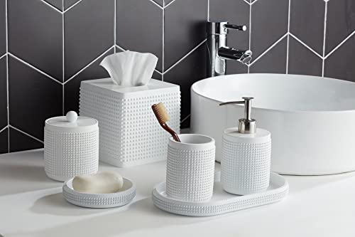 Roselli Trading Company Milano Bath Canister, White