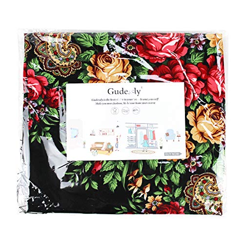 Gudessly Women's Traditional Scarf Wrap Tassel Shawl Fringes Neck Head Shawl Retro Scarf Floral Poncho Printing Shawl