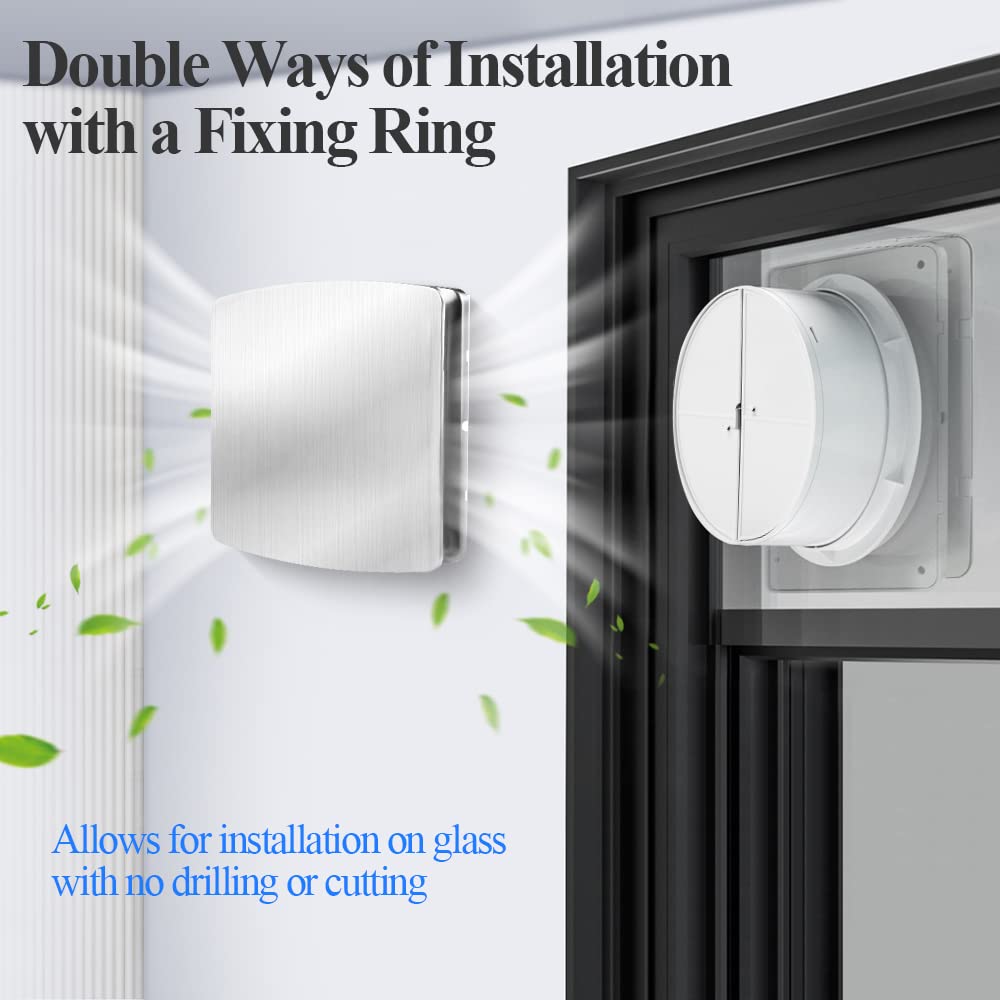WiseWater Bathroom Exhaust Fan 140CFM 38 dB 6β Duct 7.6" Panel Extractor Fan, Ceiling&Wall Mounted Ventilation Fan for Bathroom, Laundry Room, Bedroom, Office