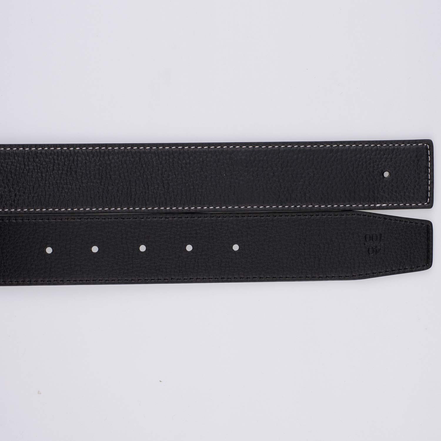 H Full Grain Leather Belt 38mm Wide Black 32"