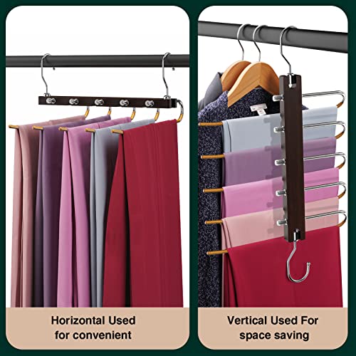 Ulimart Multi Functional Pants Rack -2 Pack- Pants Hanger 5-Layers Pants Hangers Space Saving,Pants Hangers for Men for Scarves Trousers Slack,Pants Organizer for Closet