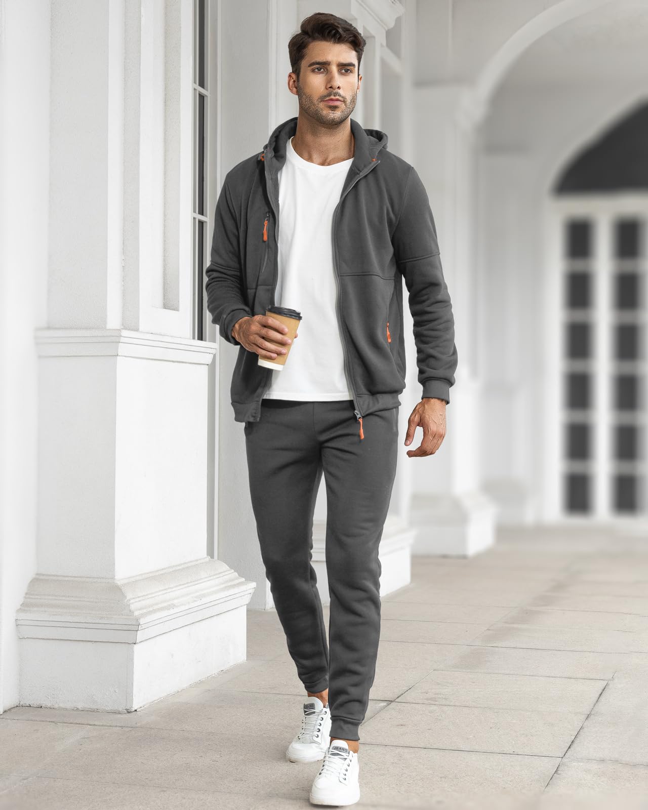Hakjay Sweatsuits for Men 2 Piece Hoodie Men's Jogging Tracksuit Set Casual Athletic Long Sleeve Outfit Pullover Suit Set