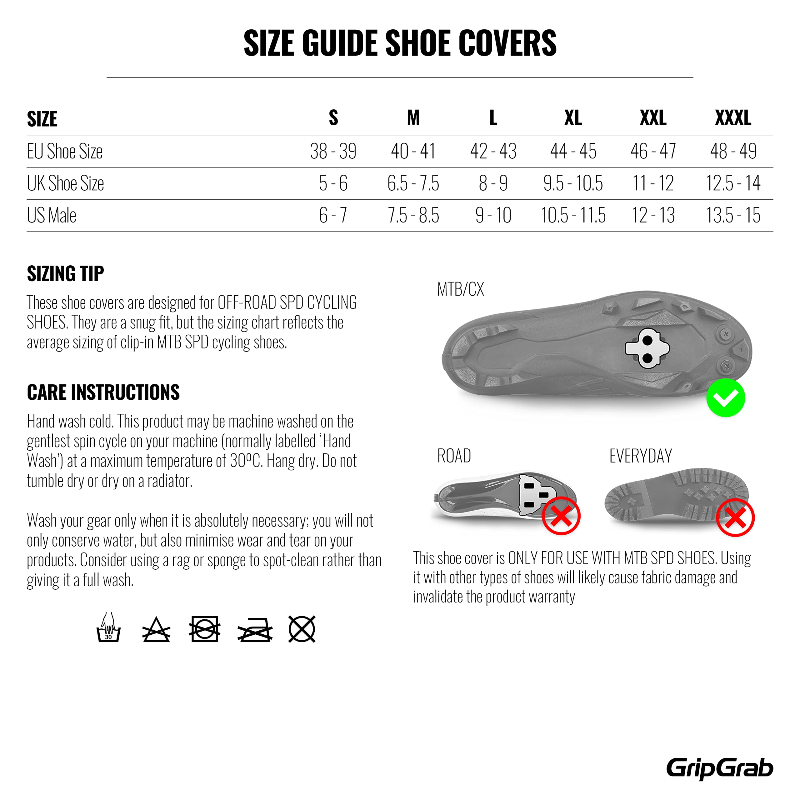 GripGrab Arctic X Waterproof Deep Winter Gravel MTB Cycling Shoe Covers Offroad Fleece Lined Cold Weather Biking Overshoes