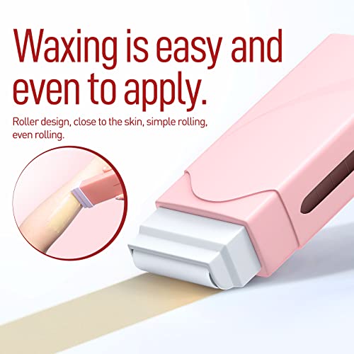 Waxfans Roll on Wax Kit,at Home Waxing Kit for Women ,Easy Rolling Wax roller ,Wax Warmer for Hair Removal,Wax Roller Kit
