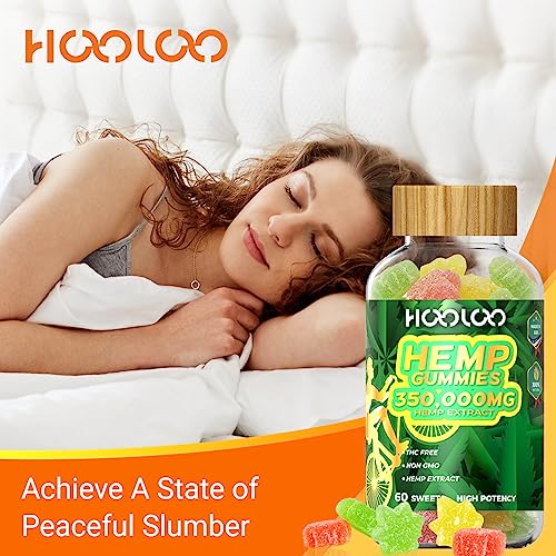 Hemp Gummies for Deep and Sound Bedtimes & Focus, Fruity Vitamins Hemp Gummy Infused Hemp Oil 350,0000mg, Made in USA, 2 Pack 120 Edibles