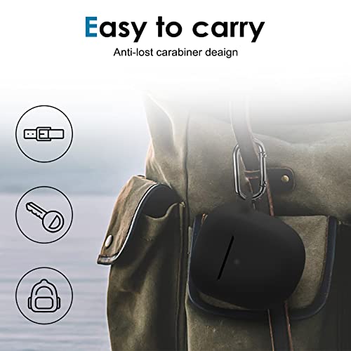 SZJCLTD Silicone Case for Bose QuietComfort Earbuds II 2022, Protective Shock-Absorbing Skin Cover Case with Keychain Carabiner for Bose QuietComfort Earbuds 2 (Midnight Blue)