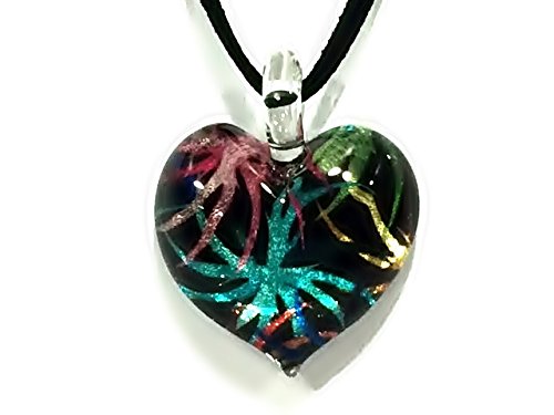 Handmade Heart Glass Pendant Glass Blown Necklace Jewelry - No.1