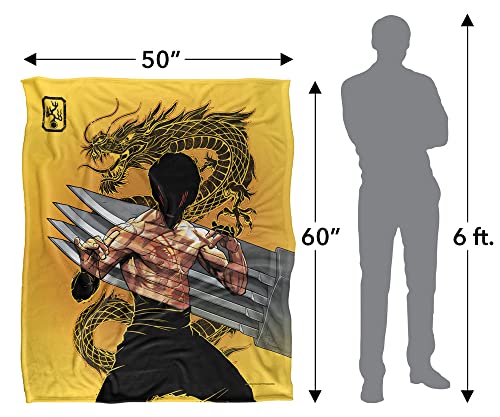 WB 100: Blanket, 50"x60" Bruce Lee Dragon Claw Silky Touch Super Soft Throw Blanket