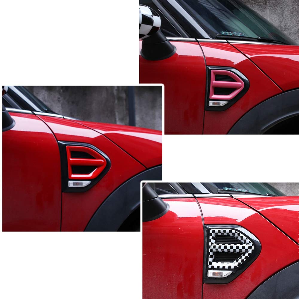 Heinmo for Cooper Countryman F60 Auto Outdoor Side Wing Fender Cover Sticker Section Scuttles Sticker Car-Styling Accessories (Grid)
