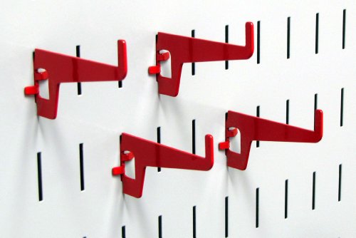 Wall Control Pegboard 2-7/8in Long Reach Slotted Hook Pack - Slotted Metal Pegboard Hooks for Wall Control Pegboard and Slotted Tool Board – Red