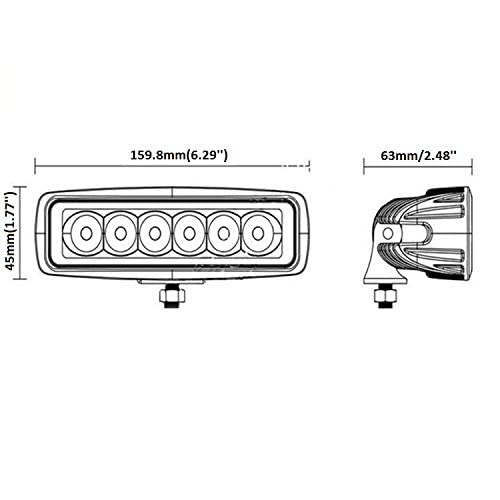 Handxen Boat Deck Light - LED 18W 1600 Lumen Spreader - Long Lasting - Flood Marine-Grade T-Top Boat Deck Lights - Extremely Bright - Durable Quality - Ideal for Marine Boats Cars Trucks (2 Pack)