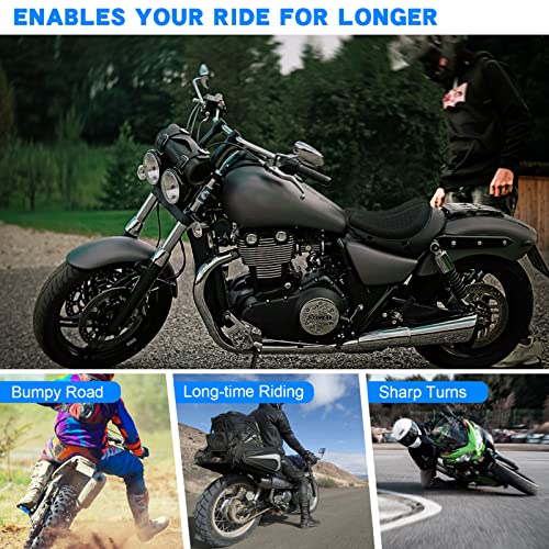 WDG Motorcycle Seat Cushion Pad 3D Honeycomb High Elasticity Gel Material Comfortable Breathable Shock Absorption for Long Rides Seat Cushion Motorcycle Accessories-Black