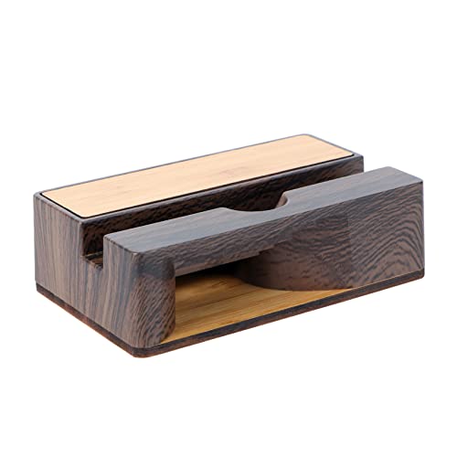 ULTECHNOVO Cell Phone Stand, Wooden Cell Phone Stand with Sound Amplifier Portable Wood Cellphone Dock on Desk Bamboo Bed Stand Mount Cradle Loud Speaker for Phone(Brown)