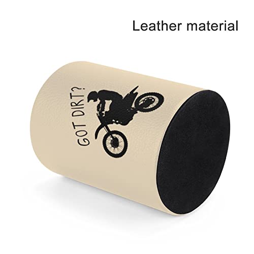 Got Dirt Bike Motorcross Racing Pen Holder PU Leather Pencil Cup Cute Desk Organizer Makeup Brush Box for Home Office