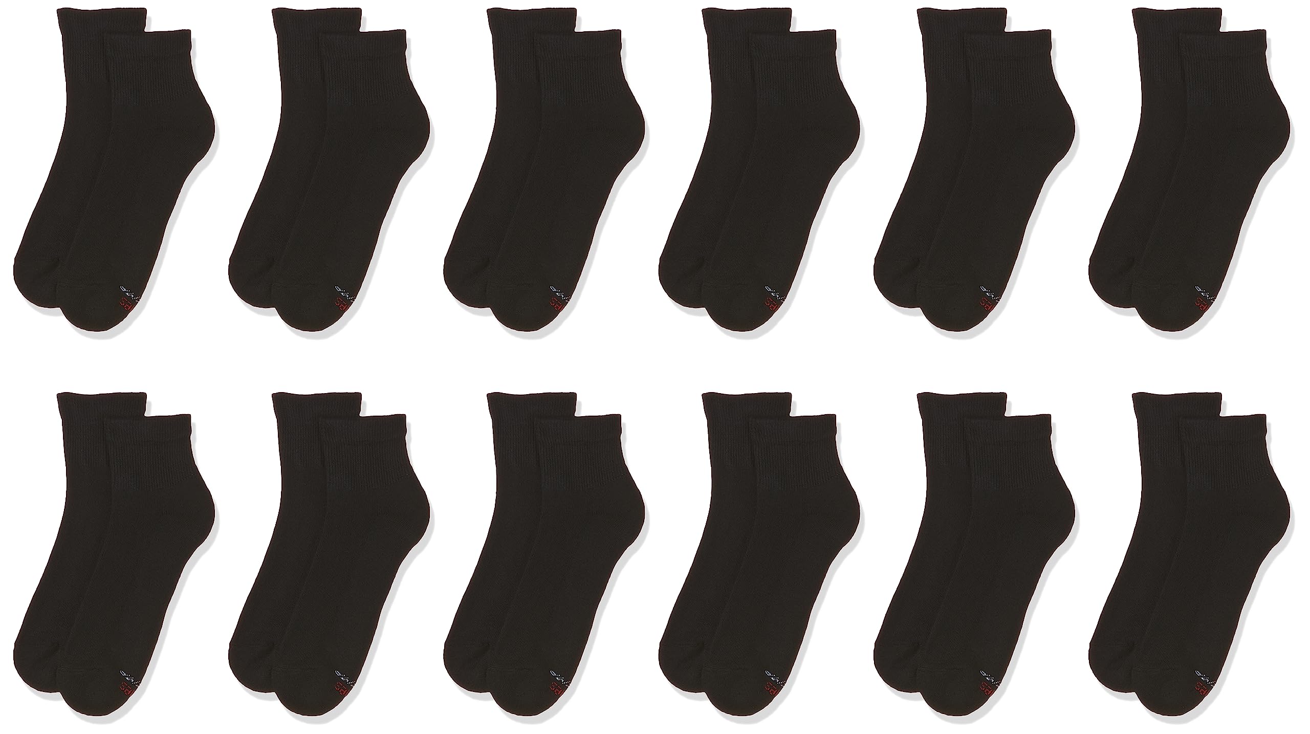 Hanes mens X-temp Cushioned Ankle Socks, 12-pair Pack Casual Sock, Black, 6 12 US