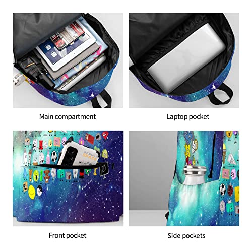 Towerfutu Backpack Casual Bookbag Unisex Book Bag Lightweight Rucksack Travel Daypack Black