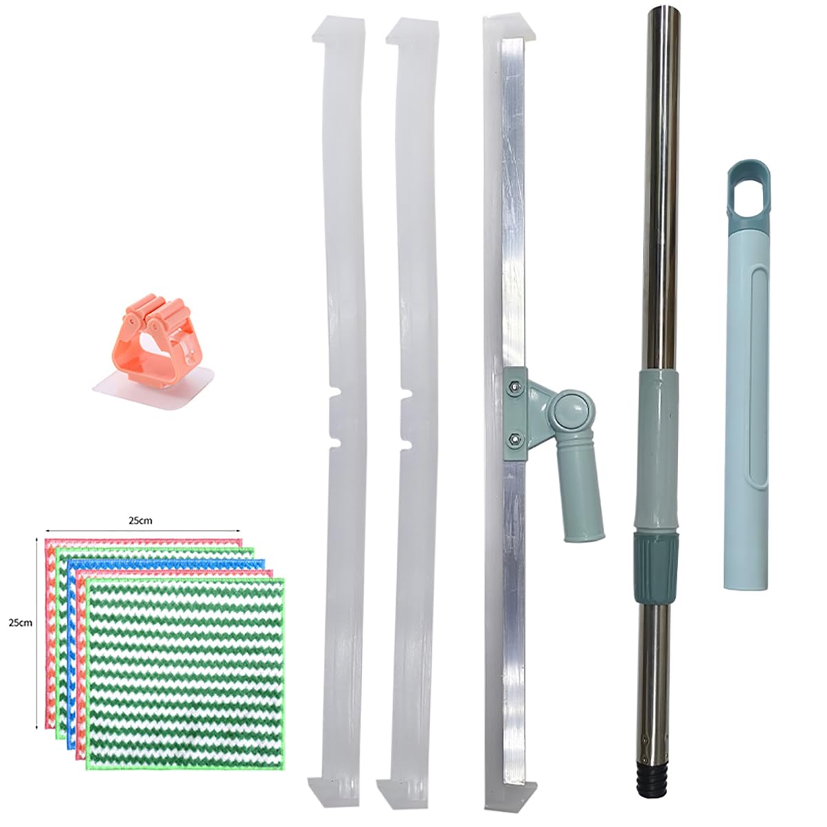 Silicone Magic Broom Sweeper, Multifunction Magic Broom, Floor Squeegee Broom with 50" Long Handle, Household Squeegee Broom for Floor Cleaning, Bathroom, pet Hair, Window,Kitchen Broom Head