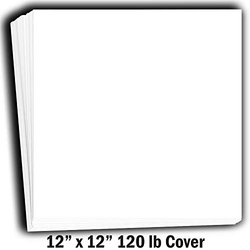 Hamilco White Cardstock Scrapbook Paper 12x12 Heavy Weight 120 lb Cover Card Stock β 25 Pack