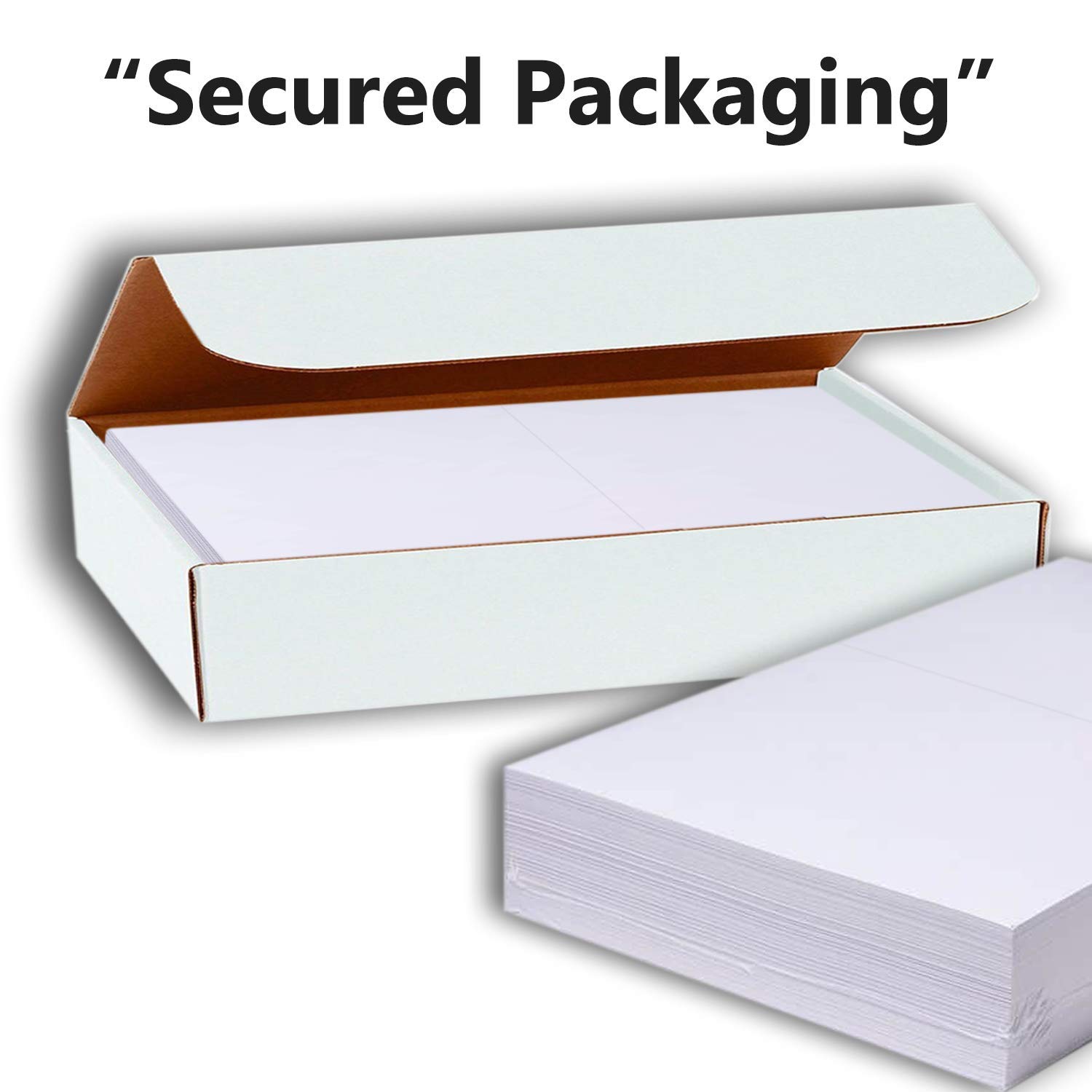 Hamilco White Cardstock Thick Paper - 5 x 7" Blank Folded Cards - Greeting Invitations Stationary - Heavy weight 80 lb Card Stock for Printer - 100 Pack