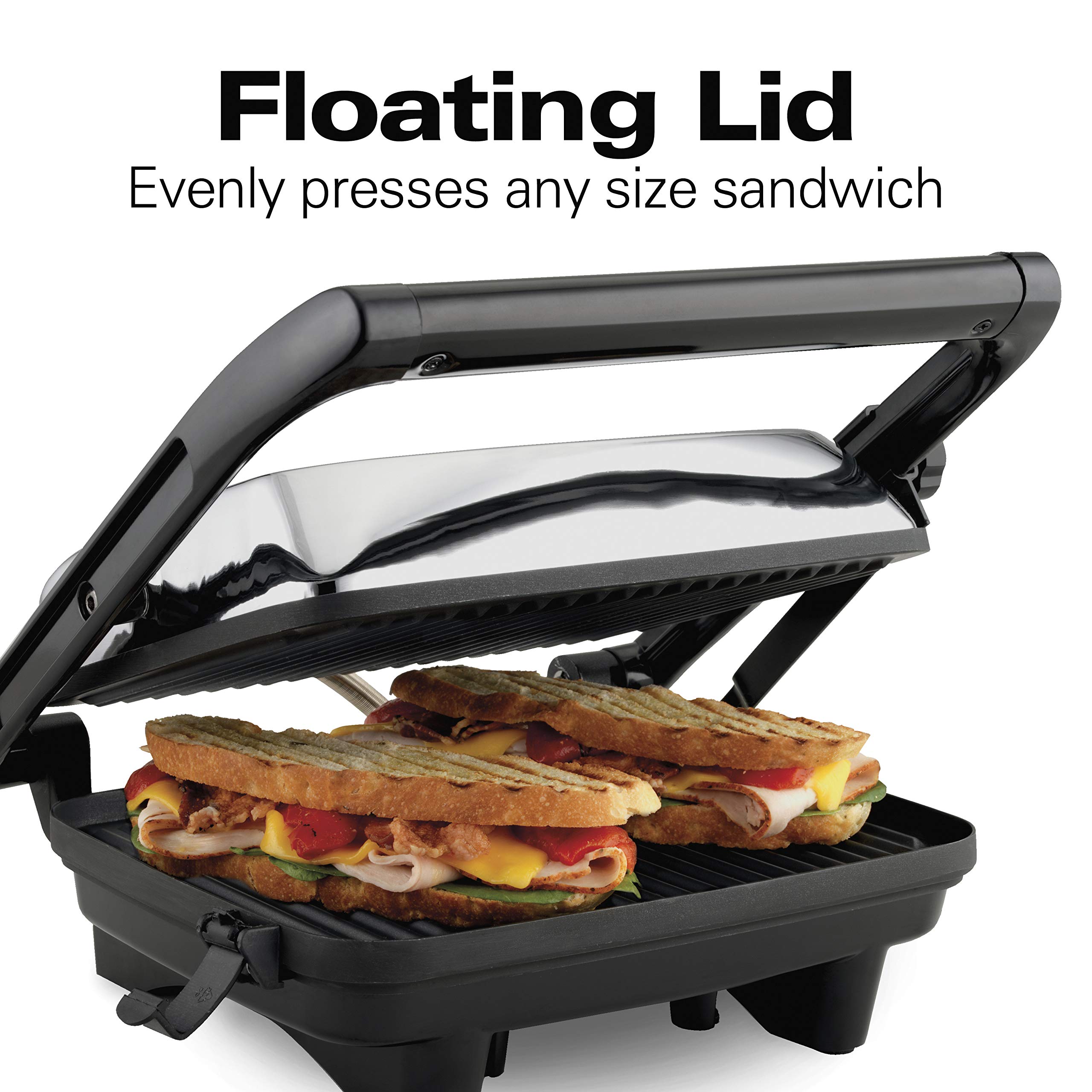 Hamilton Beach Panini Press Sandwich Maker & Electric Indoor Grill with Locking Lid + Hamilton Beach Food Processor & Vegetable Chopper