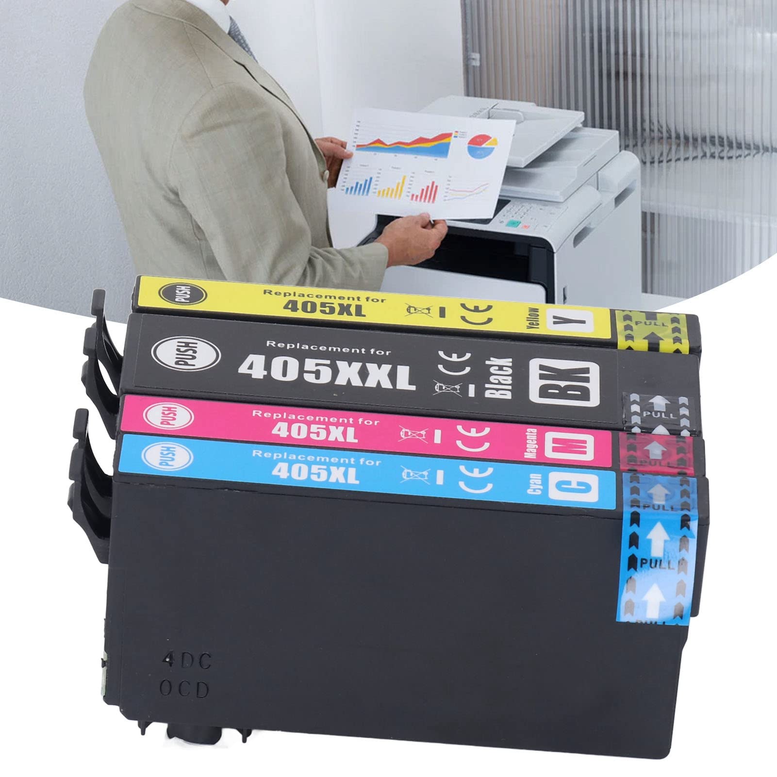 Printer Ink Cartridge,4 Colors Desk Photo Printers for Workforce Pro WF 3820DWF