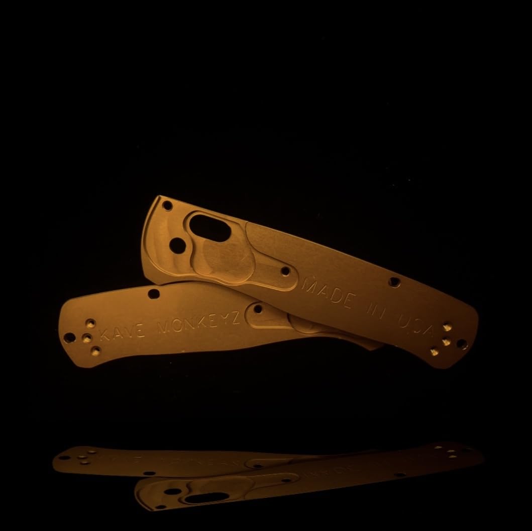 Sunset Orange, Diamond, Billet Aluminum, Full Size Bugout, Gift for dad, Everyday Carry Knife Scales