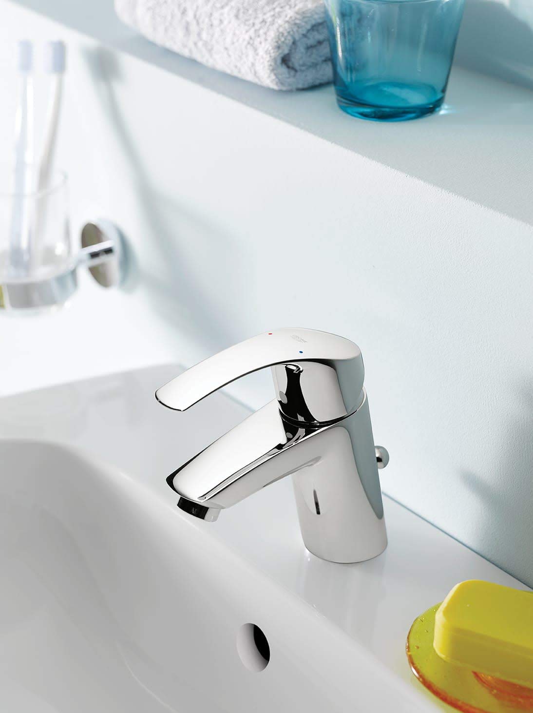GROHE 3264300A Grohe Eurosmart New S-Size Single-Handle Single-Hole Bathroom Faucet Without Pop-Up - 1.2 GPM,StarLight Chrome