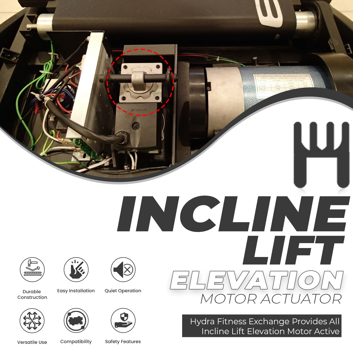 H.F Exchange Incline Lift Elevation Motor Linear Actuator 220V, 50/60 HZ, Exercise Equipment for Treadmill, Heavy Duty Quiet Operation, P/N 352008 Works with Freemotion Pro-Form Pro 2000