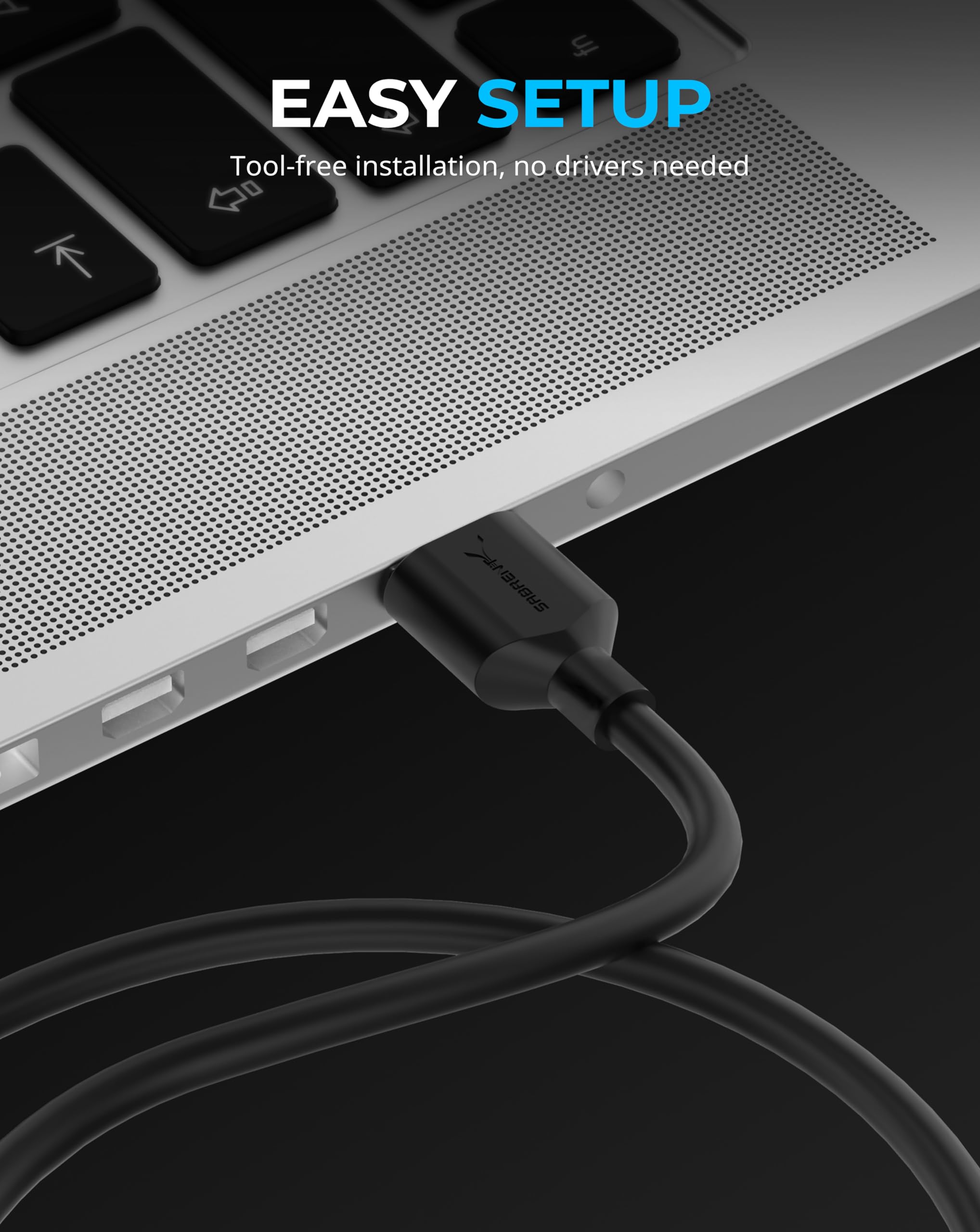 SABRENT USB 3.2 Type A to SATA/U.2 SSD Adapter Cable with 12V/2A Power Supply [EC-U2SA]