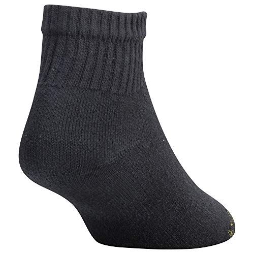 GOLDTOE Men's 656P Cotton Ankle Athletic Socks, Multipairs, Black (6-Pairs), Large