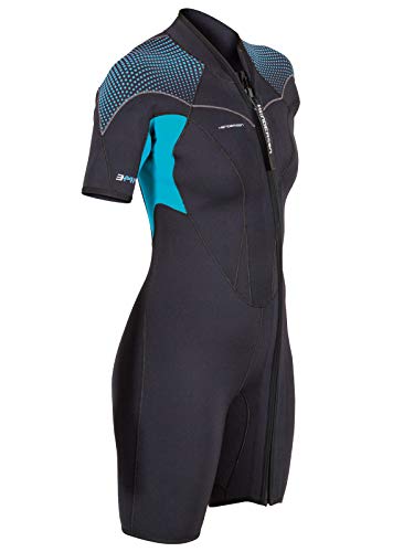 Henderson Thermoprene PRO 3mm Womens Front Zip Wetsuit 16 Tall Black/Aqua