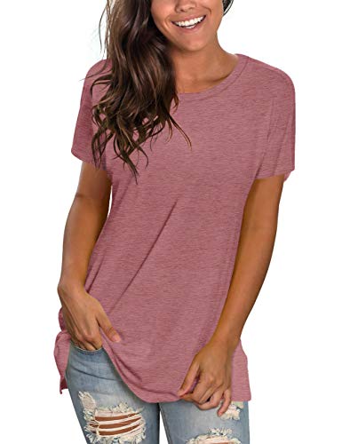 Tunic T Shirts for Women Workout Tops Short Sleeve Yoga Tshirts M
