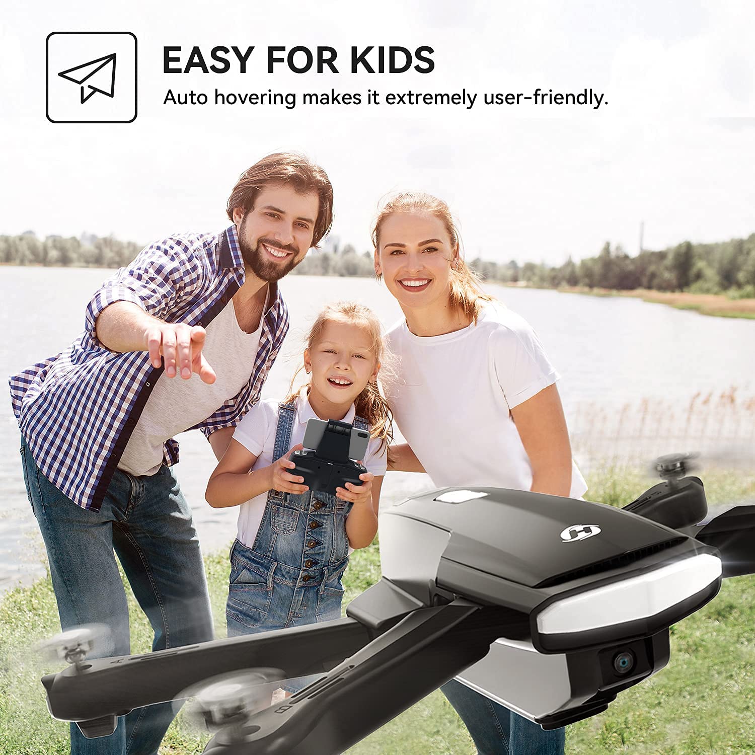 Holy Stone HS260 Drone for Kids Adults with 1080P HD Camera Adjustable, Foldable RC Quadcopter for Beginners with 30 Mins Flight, Gravity Sensor, Voice Control, Trajectory Flight with Spare Parts
