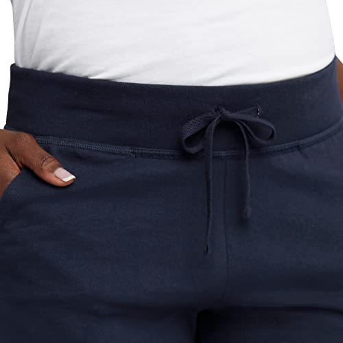 Hanes Womens Jersey Pocket Shorts, Drawstring Cotton 7" Inseam Athletic-shorts, Navy, Small US
