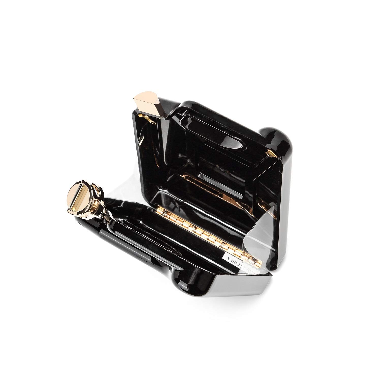 Hearty Trendy Fashion Gas Can Acrylic Evening Bag Clutch Bag Shoulder Bag -Black