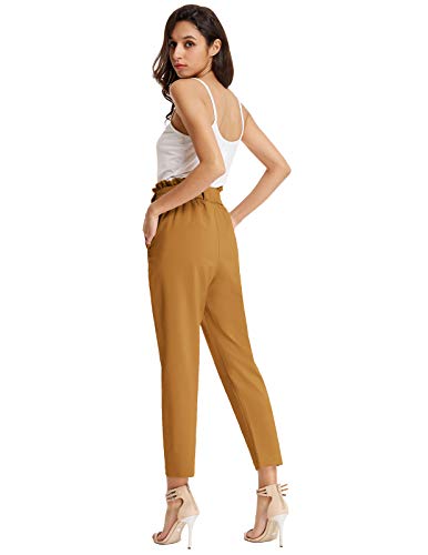 GRACE KARIN Dress Pants for Women Stretch Pull-on Pants Ease into Comfort Office Ponte Pants Yellow XL