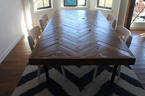 Reclaimed Wood Herringbone Dining Table - Made to Order