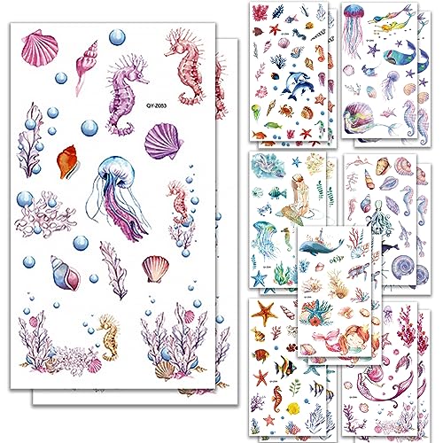 Rub on Transfers for Crafts, 16Sheets Marine Theme Rub on Transfer Stickers Rub on Stickers Transfer Stickers Rub on Transfer Rub on Transfer Paper Rub on Decals Transfers for Crafts for Scrapbooking