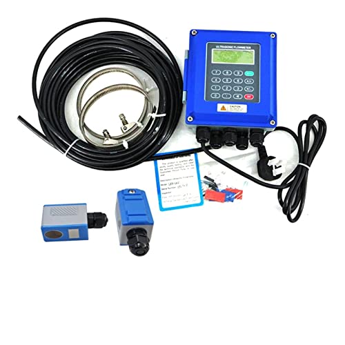 Ultrasonic Flow Meter TUF-2000B Wall Mounted Water Flow Meter Transducer TS-2/TM-1-HT Optional SD Storage Clamp Sensor Liquid Ultrasonic Flowmeter Sensor Transducer Accessories(Color:Host plus TS-2-HT