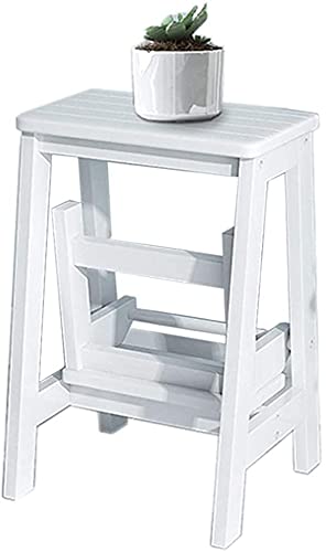 HCGZ Wooden Step Stool Step Small Foot Stair Seats Shelf Stepladder Solid Wood Widened Safety Foldable Shelving Ladder Portable Flower Rack Kitchen