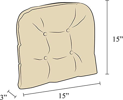 Klear Vu Gripper Overstuffed Universal Non-Slip Dining Chair Cushions for Kitchen Decor or Office Use, U-Shaped Skid-Proof Seat Pad, 15x15 Inches, 4 Count (Pack of 1), Midnight Black